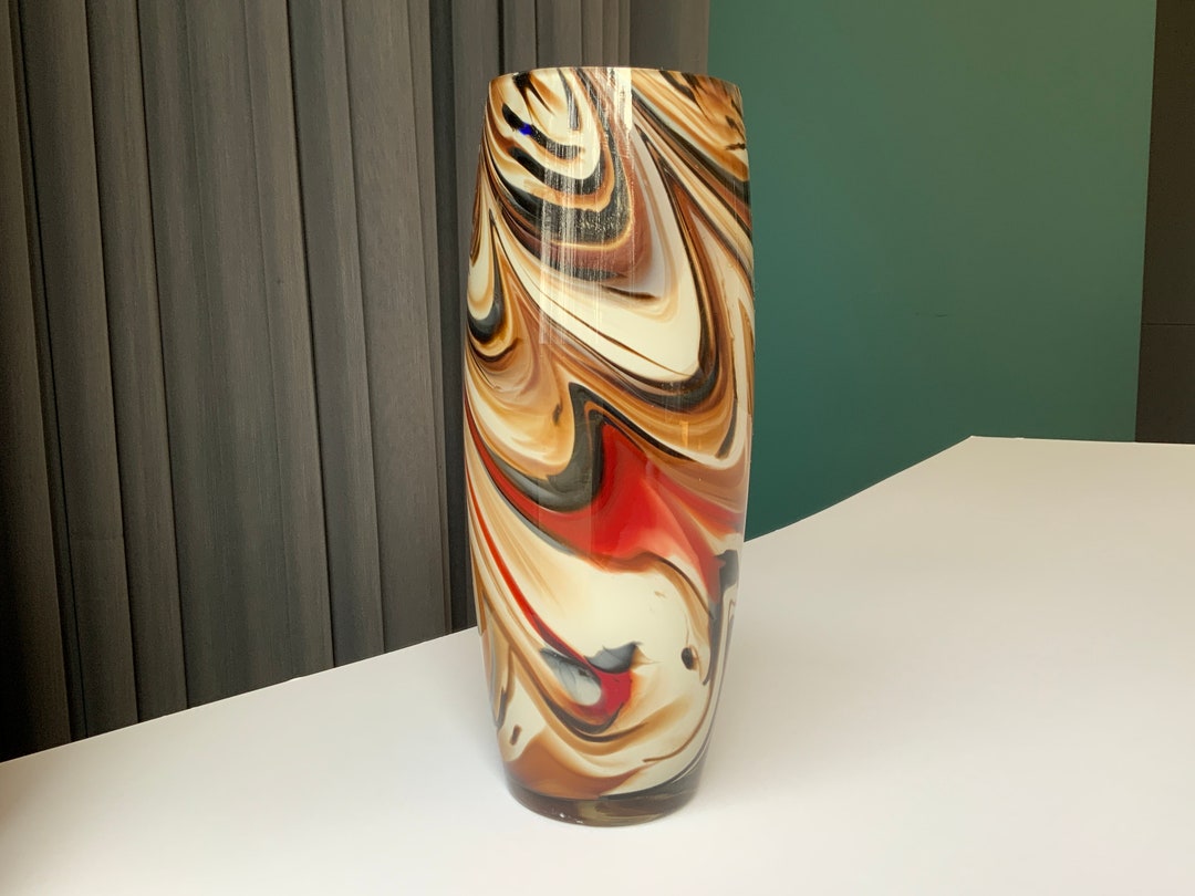 Multi-color Glass Vase Vintage, Color Glass Vase, Vintage Interior ...