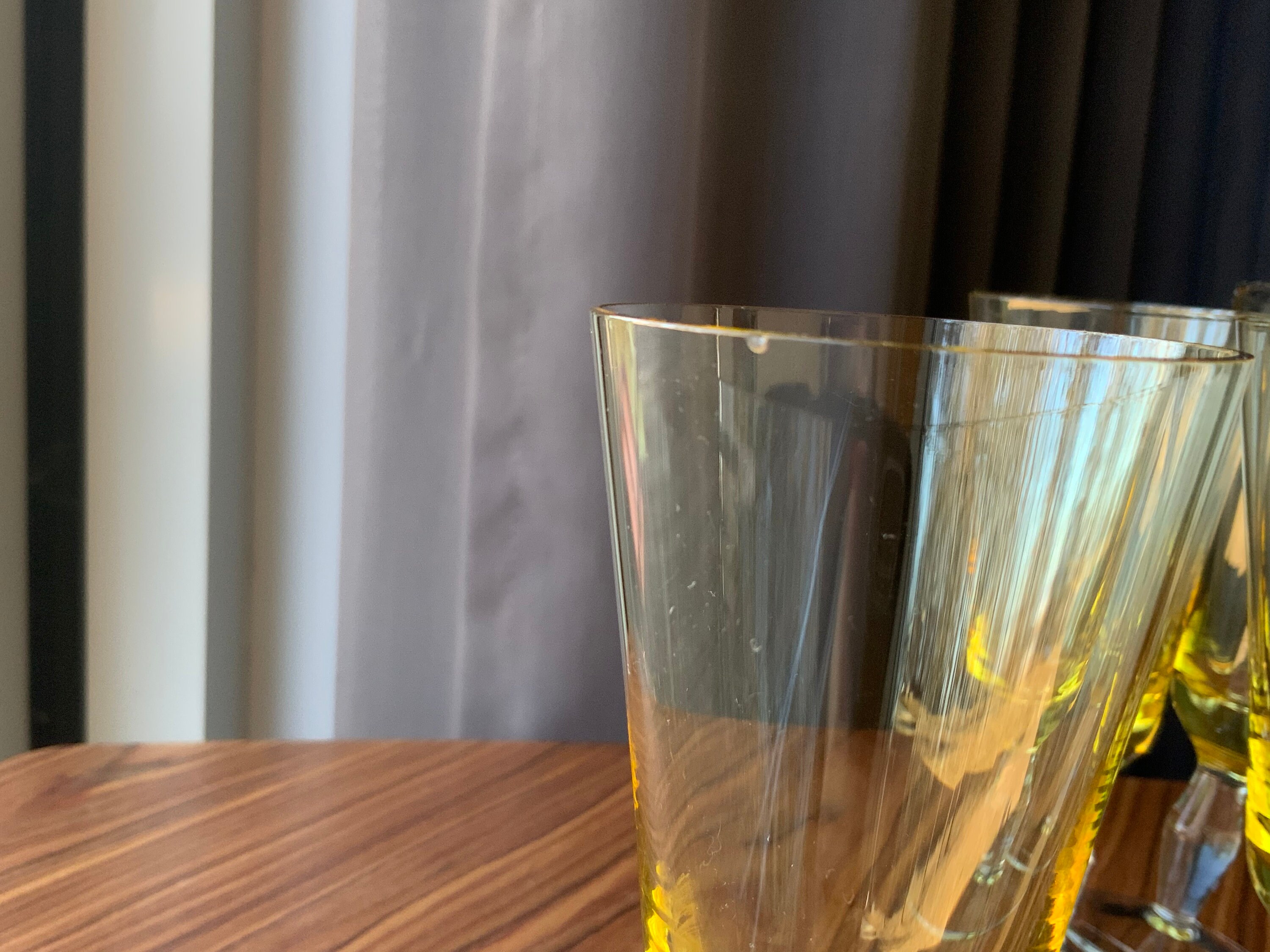 Set of 5 Vintage Yellow Wine Glasses Yellow Goblets. - Etsy