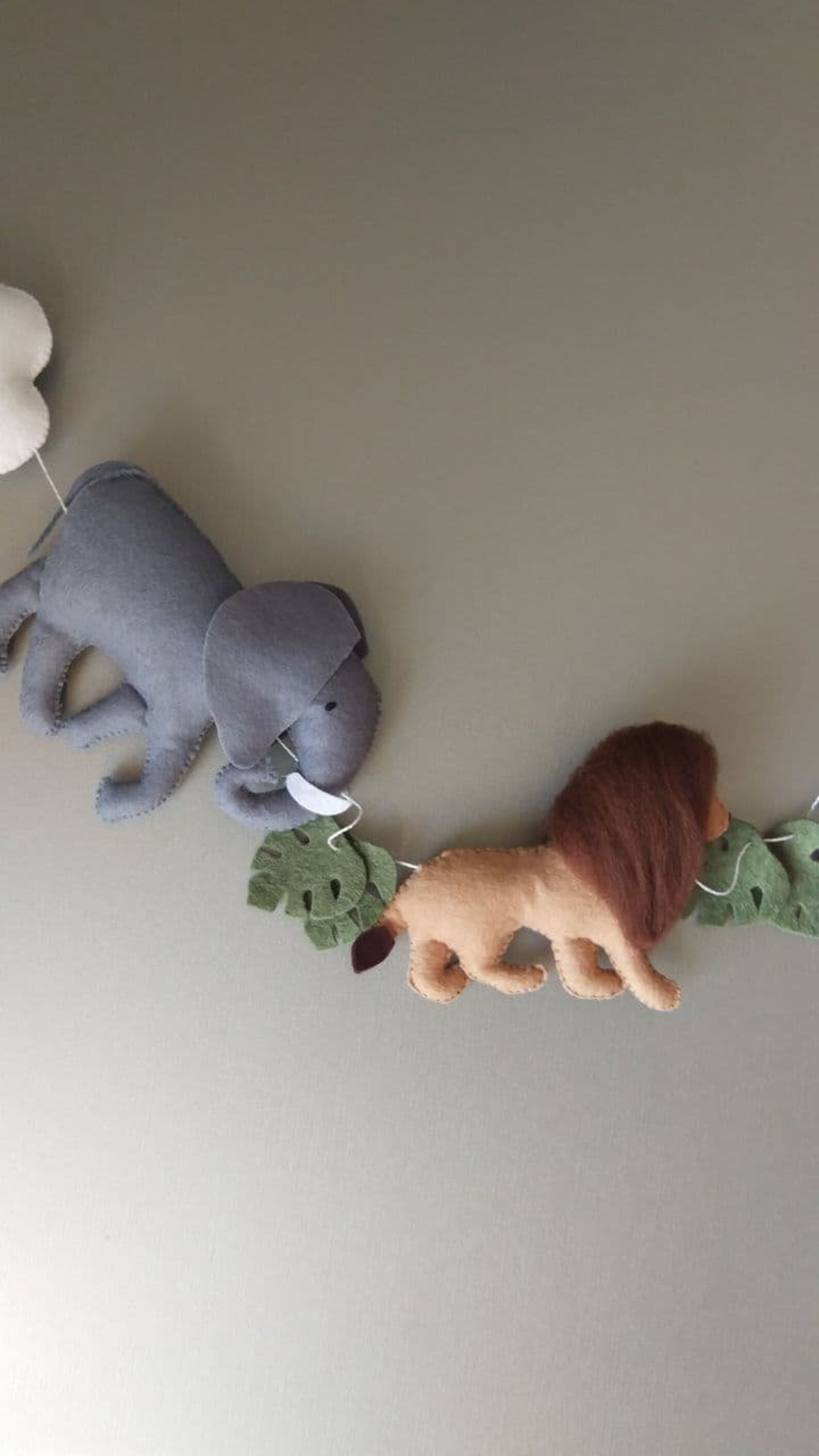 Safari Animals Garland Nursery Monstera Wall Decor Garland - Etsy