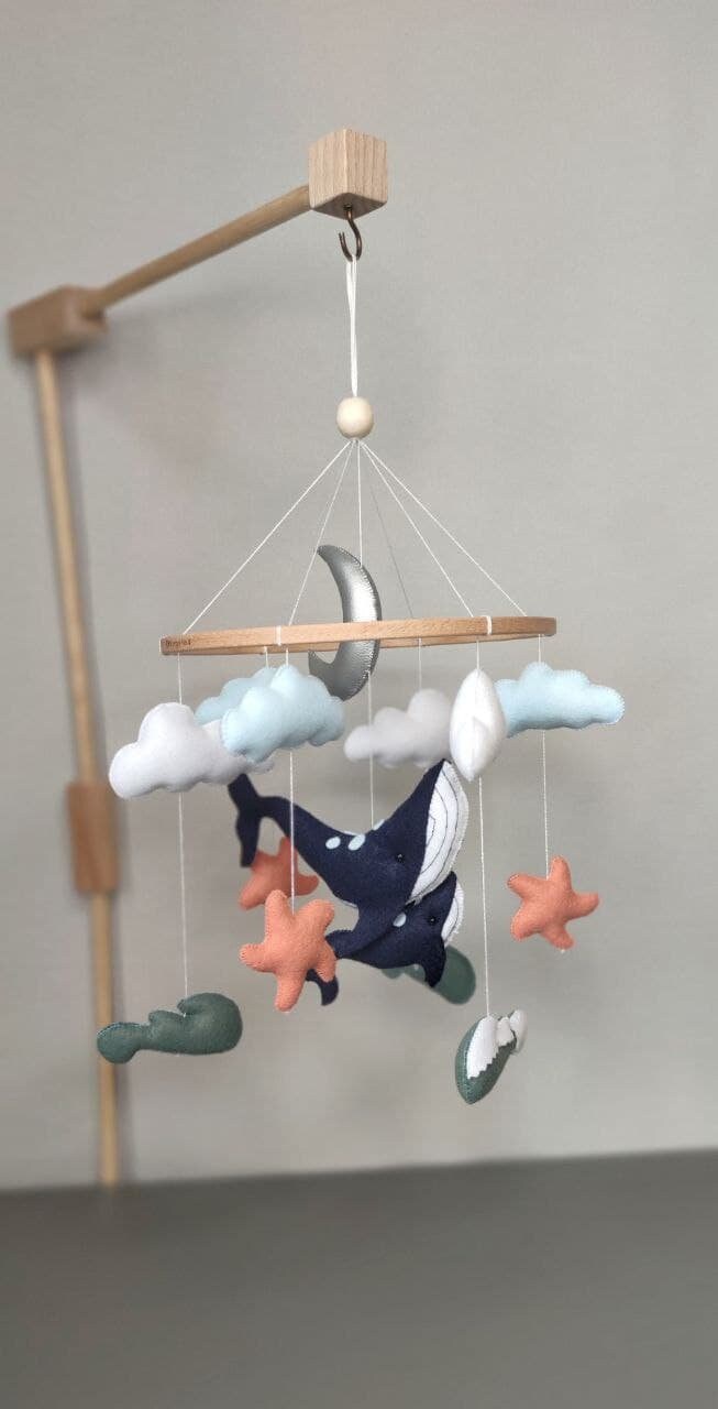 Baby Mobile Mother's Love Blue Whale Sea Waves Ocean | Etsy