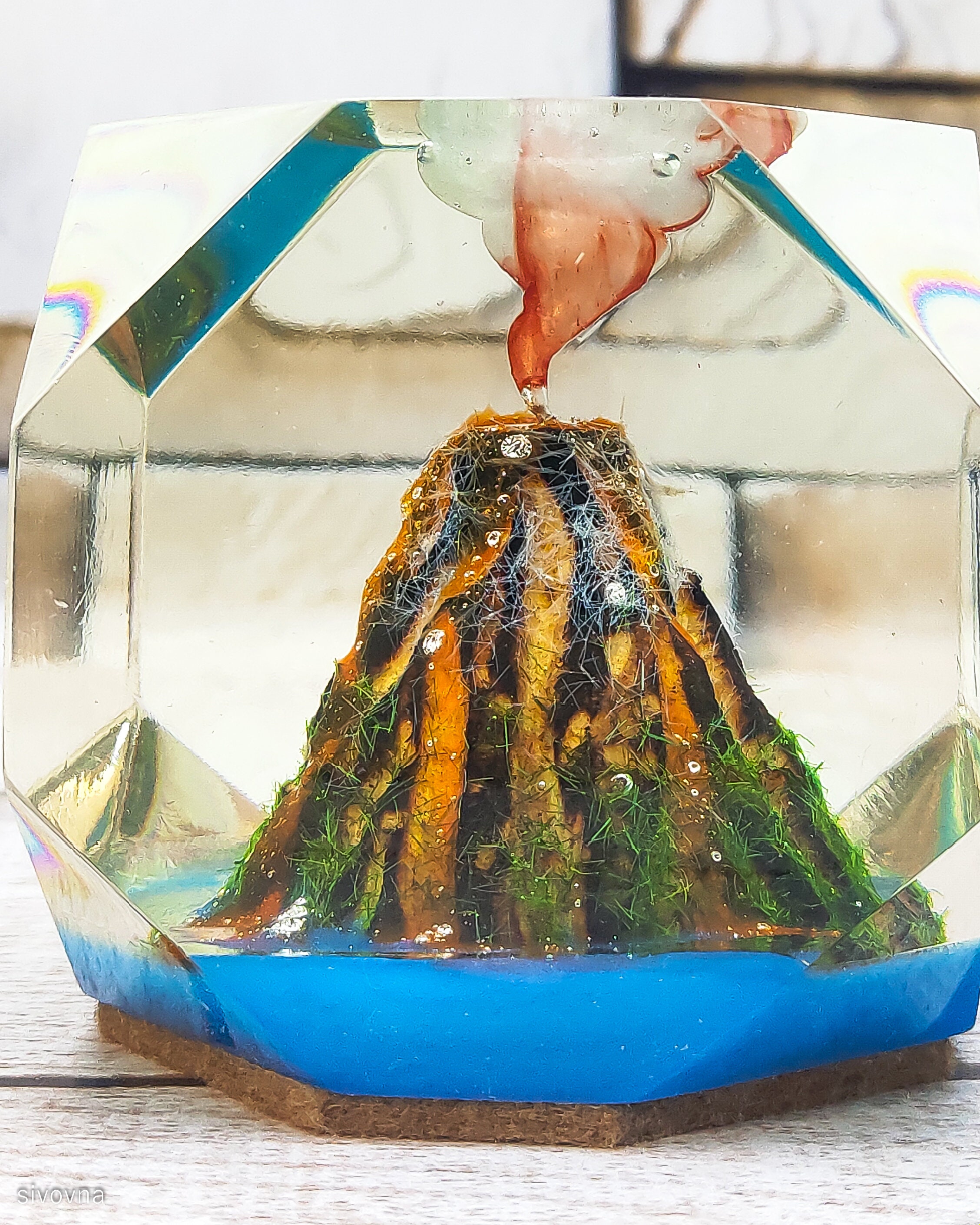 Volcano Eruption / Volcano in Epoxy Resin / Souvenir / | Etsy