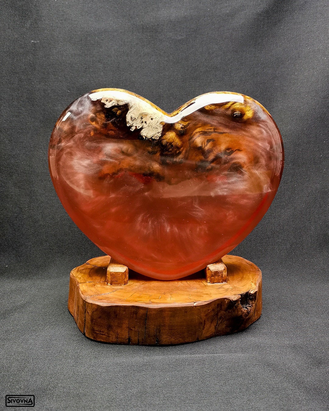 Heart Shaped Lamp, Epoxy Lamp, Resin Lamp, Table Lamp - Etsy