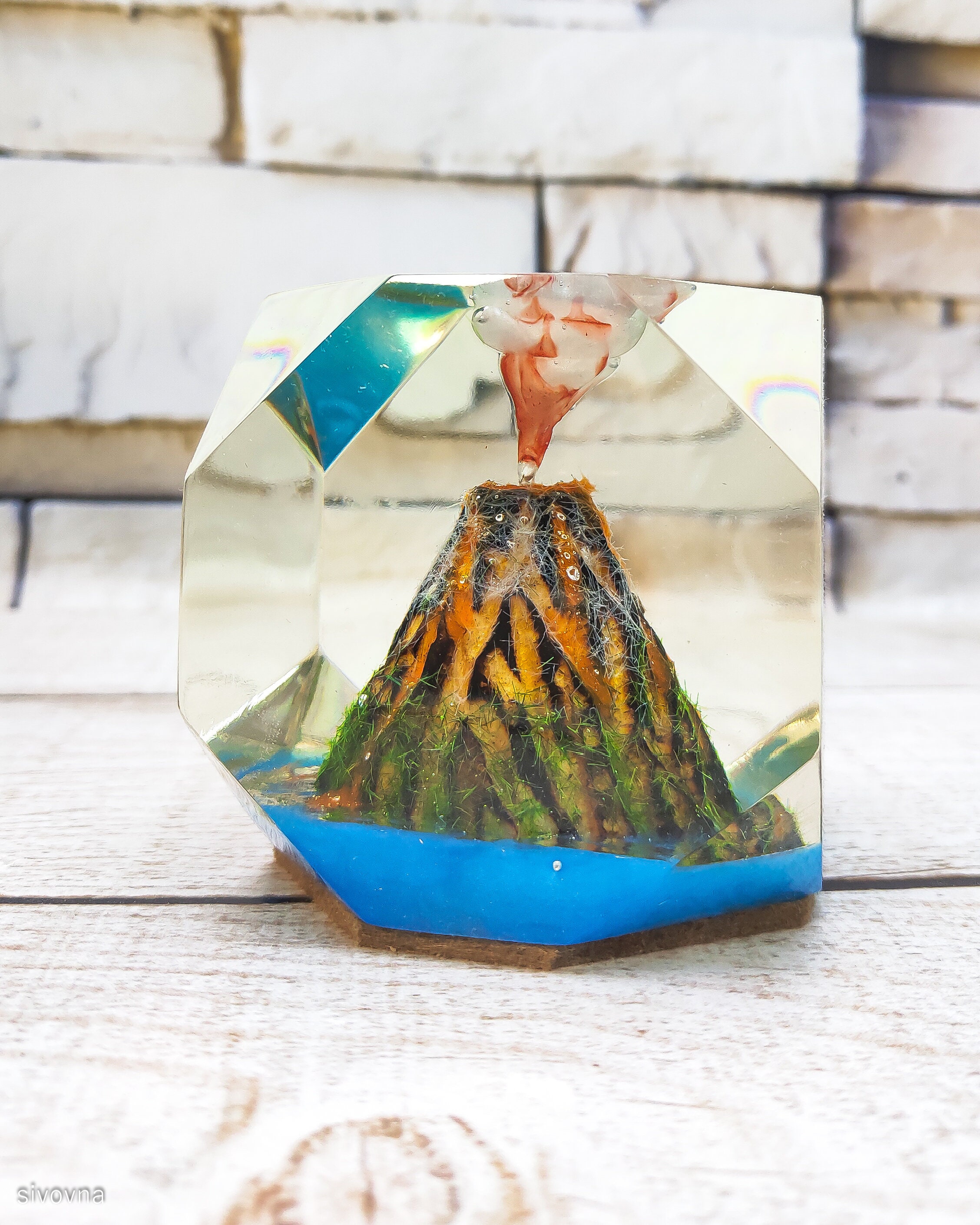 Volcano Eruption / Volcano in Epoxy Resin / Souvenir / | Etsy