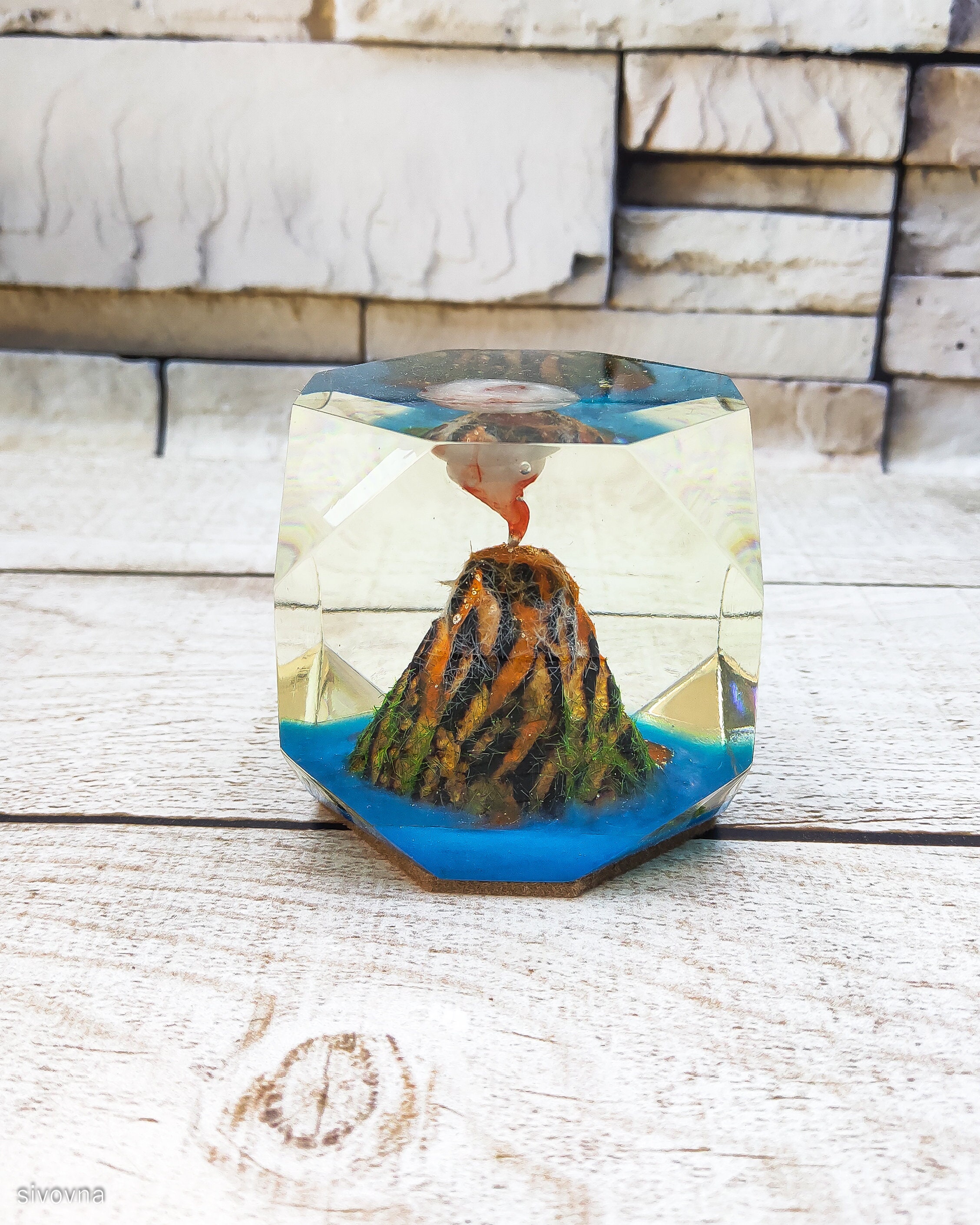 Volcano Eruption / Volcano in Epoxy Resin / Souvenir / | Etsy