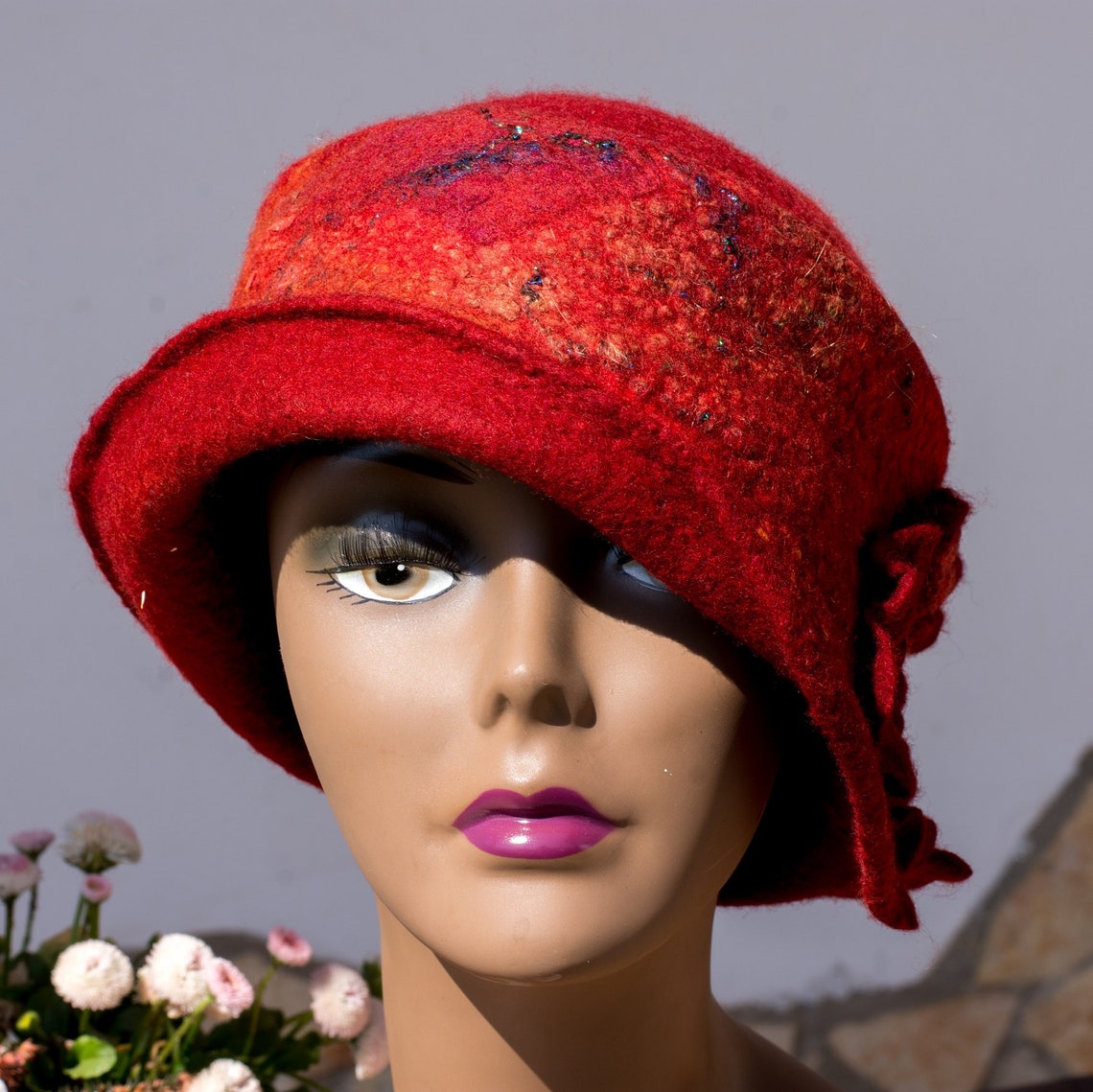 Red Felted Hat Woman Womens Winter Hat Woman's Felted - Etsy
