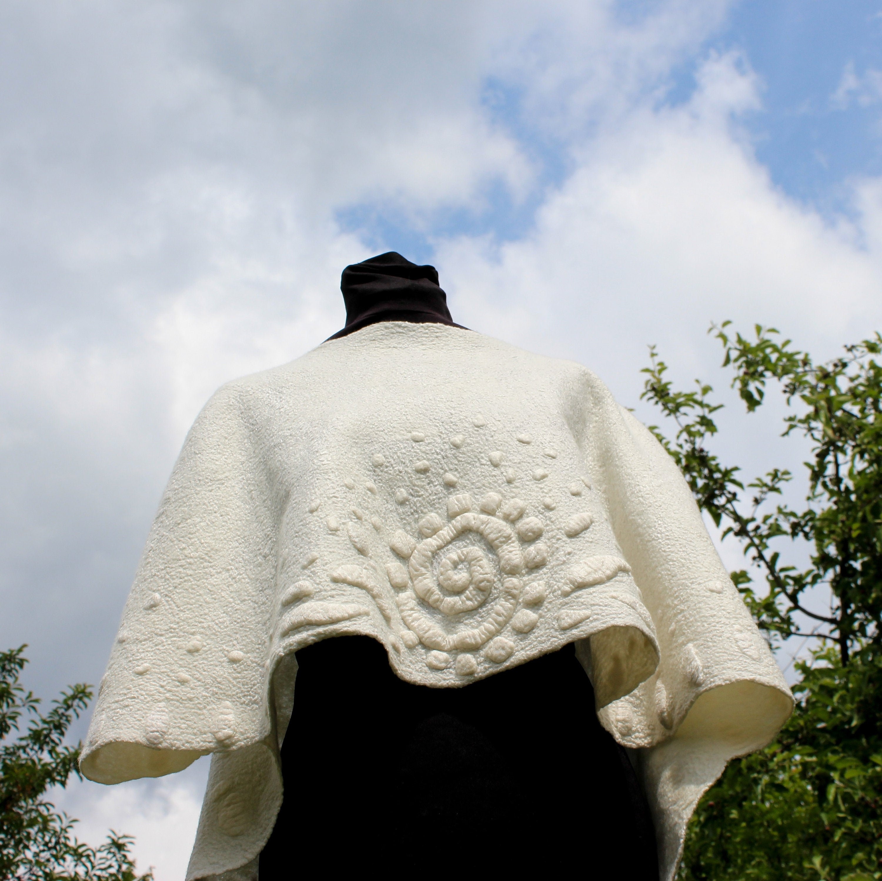 White Woman's Wool Poncho, Wedding Bridal Cloak, Women Bolero, Bridal ...