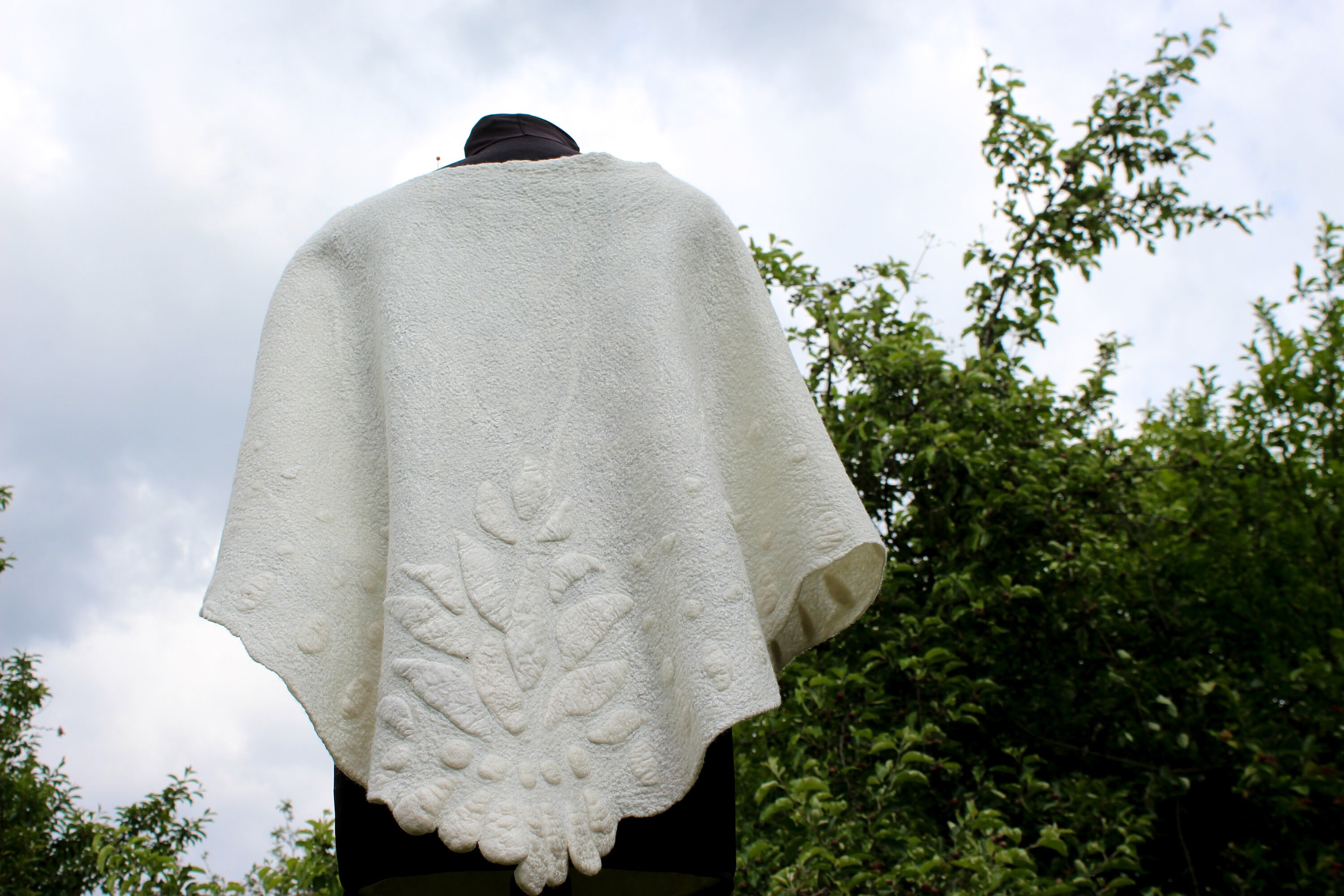 White Woman's Wool Poncho, Wedding Bridal Cloak, Women Bolero, Bridal ...