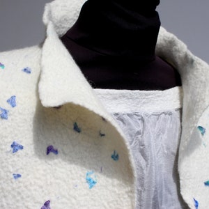 Felted Blouse, White Felted Wool, Women Nuno Felt Top, Wearable Art ...