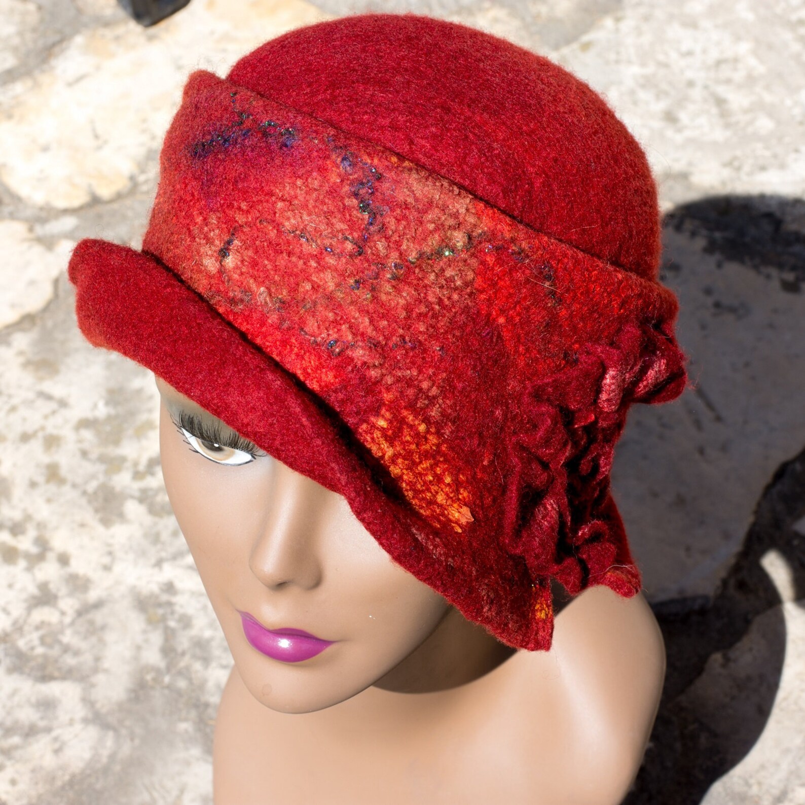 Red Felted Hat Woman Womens Winter Hat Woman's Felted - Etsy