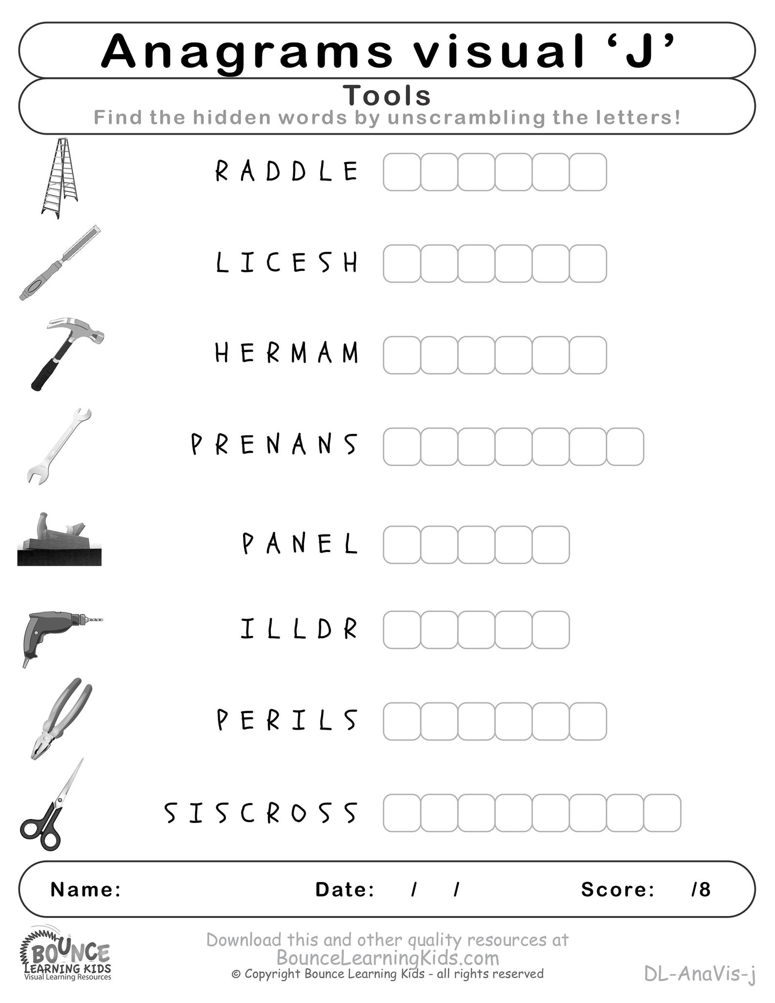 Anagrams Visual - Use the Picture Clues to Solve Each Anagram - Etsy UK