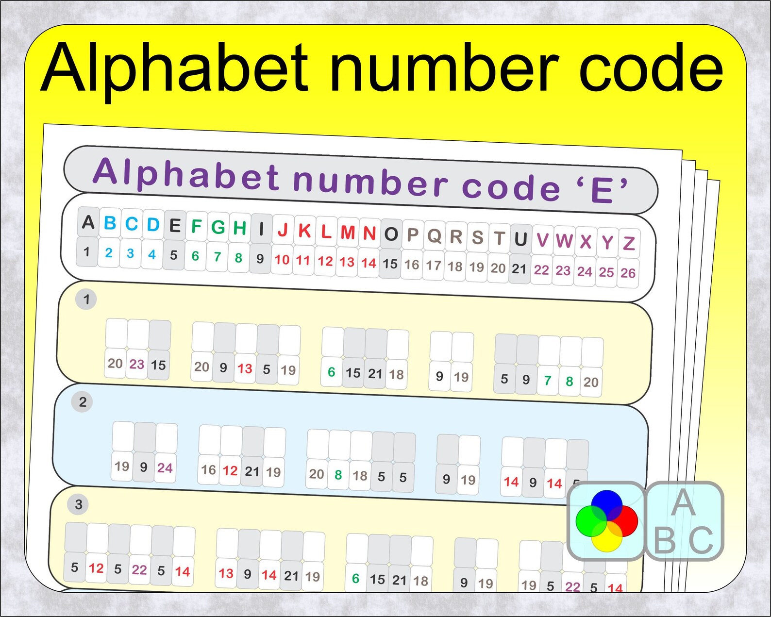 Alphabet Number Code Match The Letters To The Numbers To Etsy