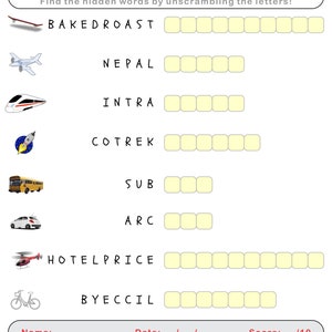 Anagrams Visual - Use the Picture Clues to Solve Each Anagram - Etsy