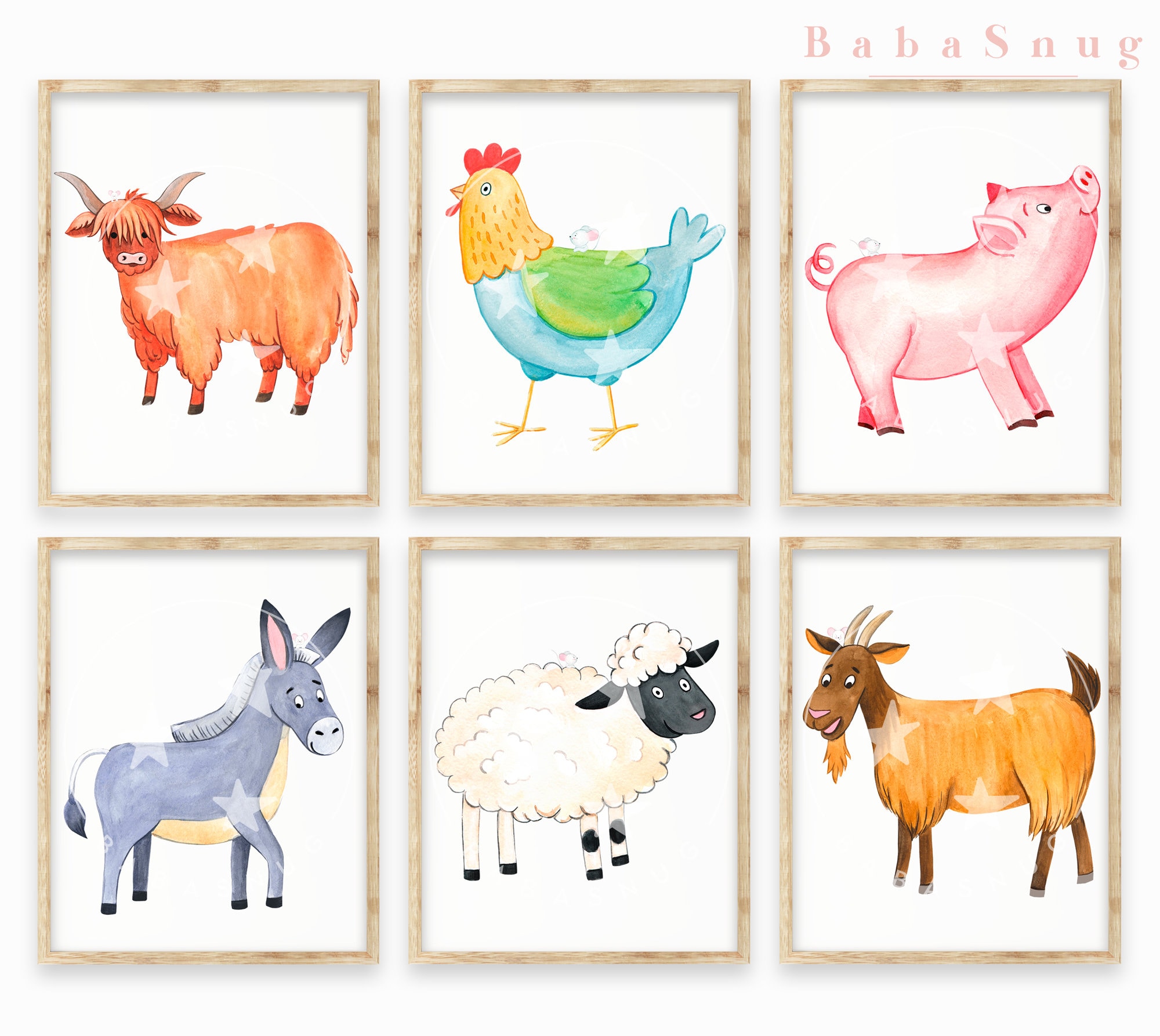 Personalised Animal Decor, Farm Print, Farm Nursery, Animal Gift ...