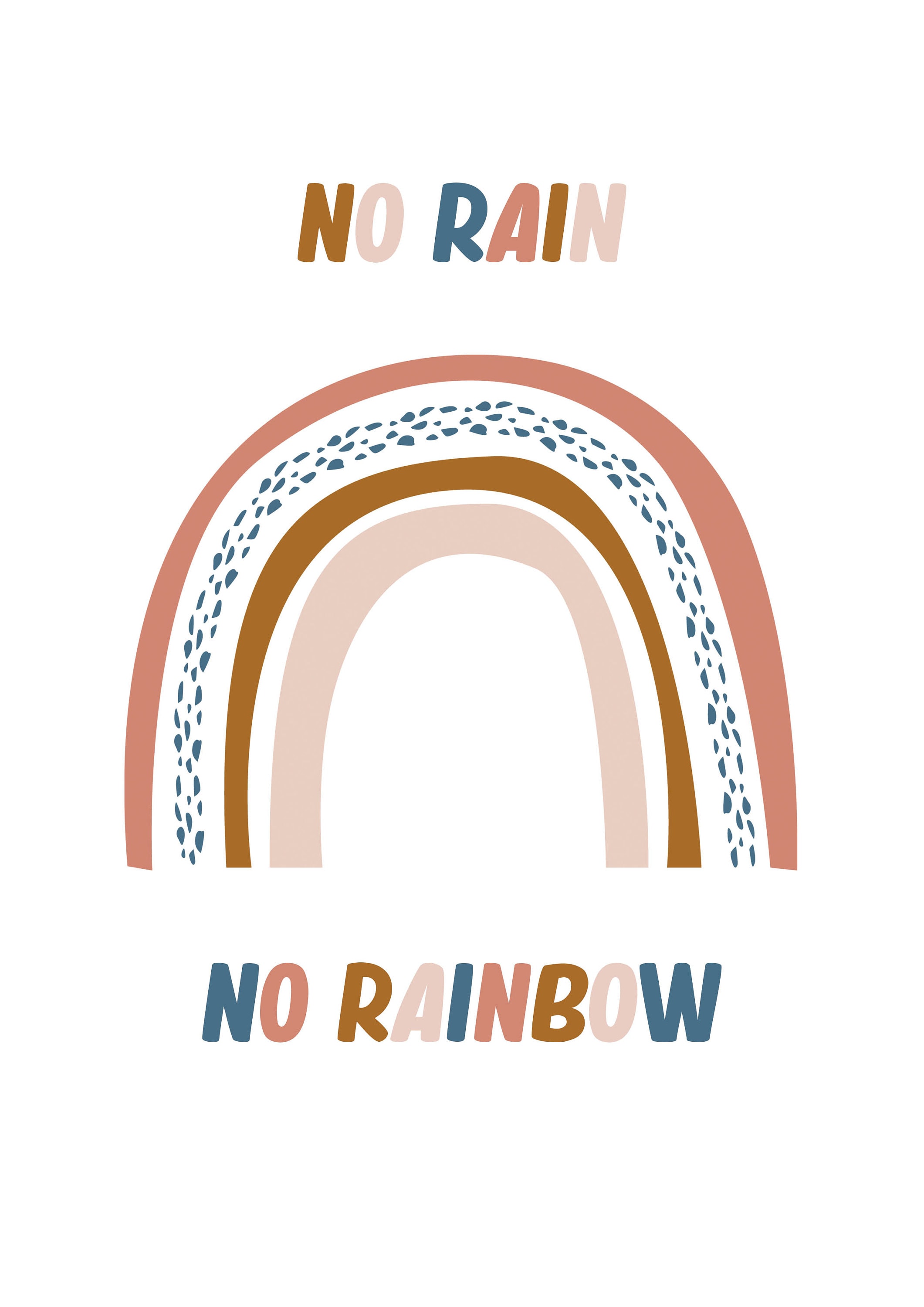 No Rain No Rainbow Print - Etsy