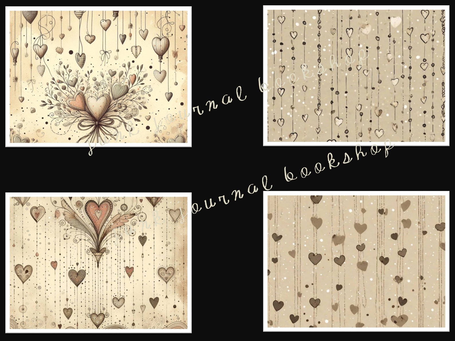 Heart Strings Junk Journal Papers: Whimsical Digital Art (digital ...
