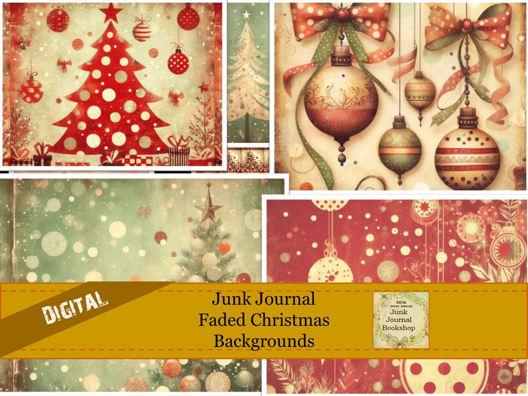 Handmade Digital Faded Christmas Background Papers for Your Junk ...