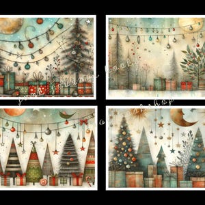 Digital Background Prints for Junk Journal Christmas Pages. Digital ...