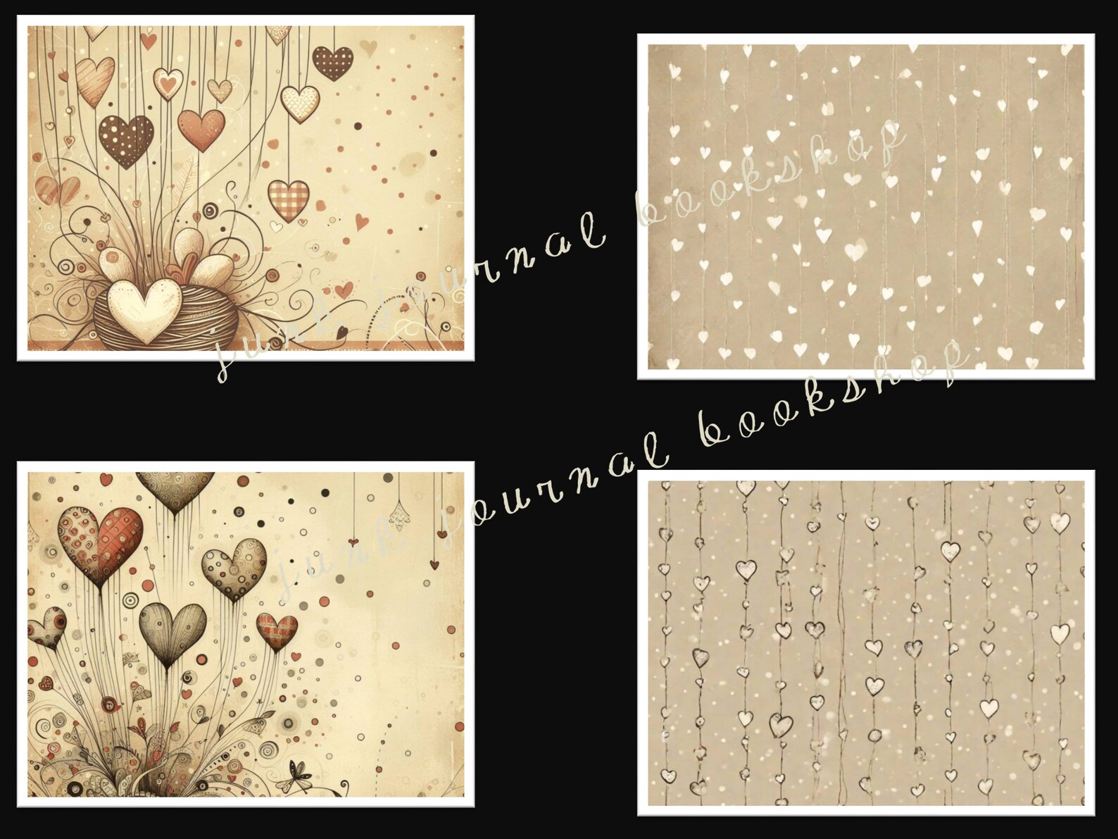 Heart Strings Junk Journal Papers: Whimsical Digital Art (digital ...