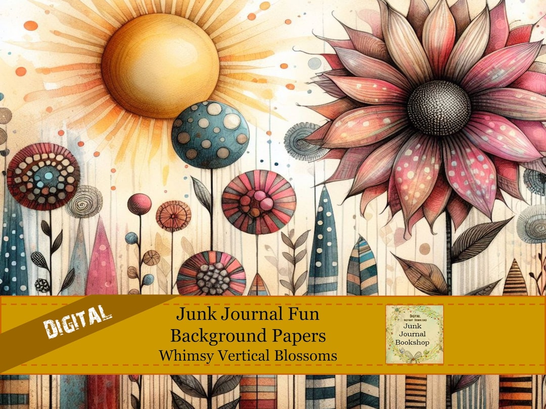 Digital Background Prints for Junk Journals. Rustic Whimsy Vertical ...
