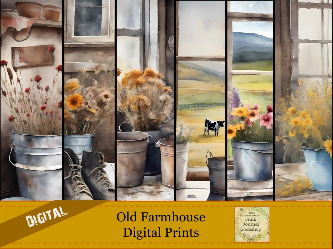 Watercolor Farmhouse Prints: Rustic Country Scenes (digital Download ...