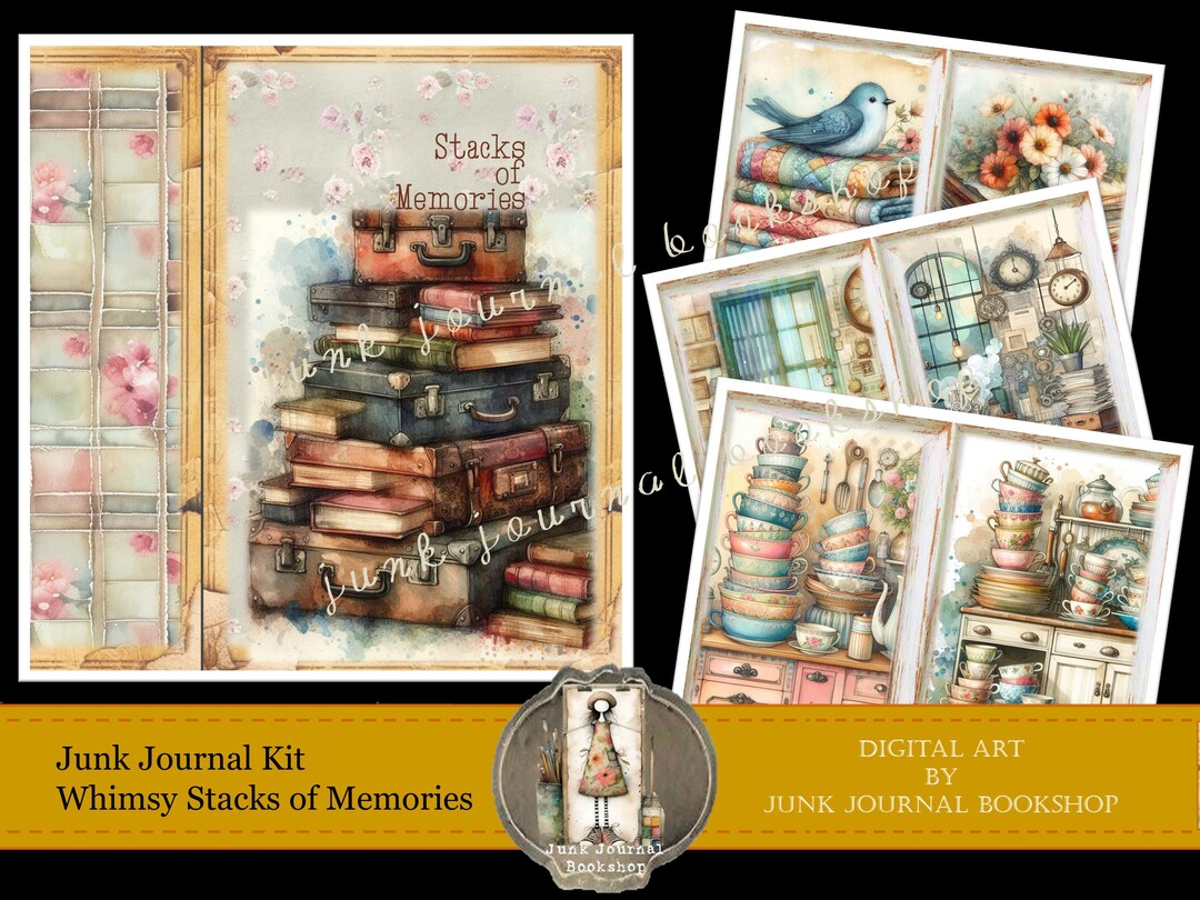 Junk Journal Kit. Whimsy Stacks of Memories. Instant Download and Print ...
