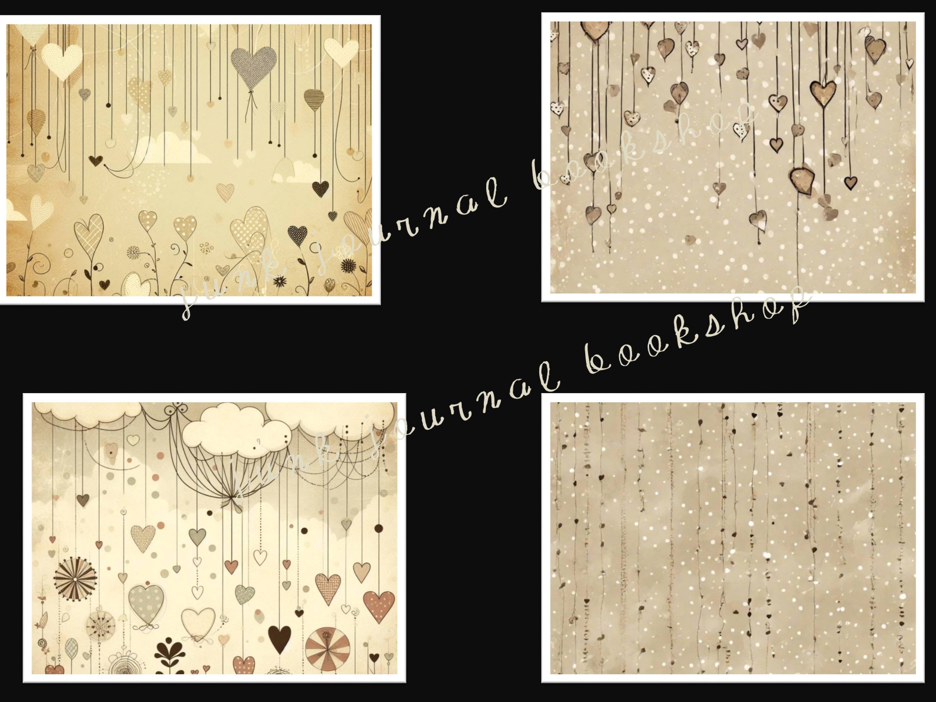 Heart Strings Junk Journal Papers: Whimsical Digital Art (digital ...
