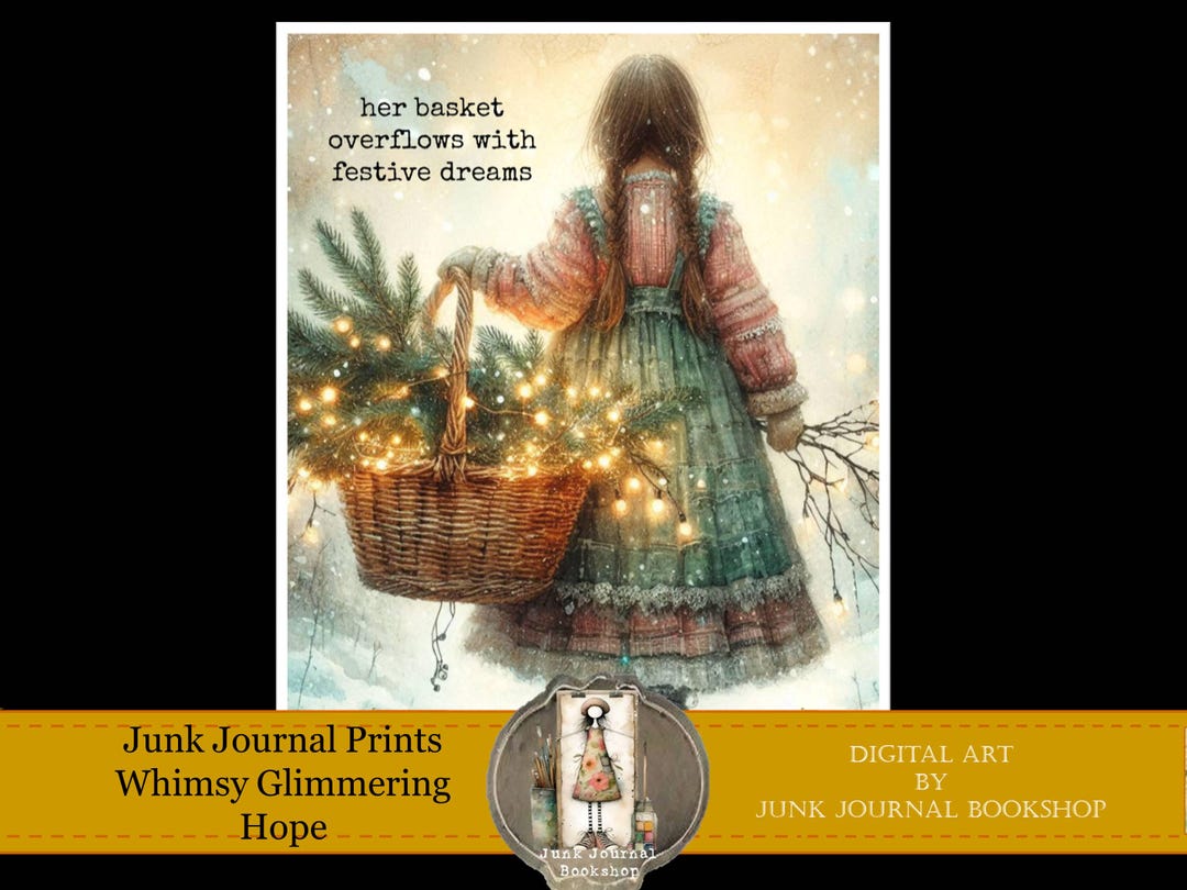 Digital Art of Whimsy Girls With a Short Christmas Poem. Five (5 ...
