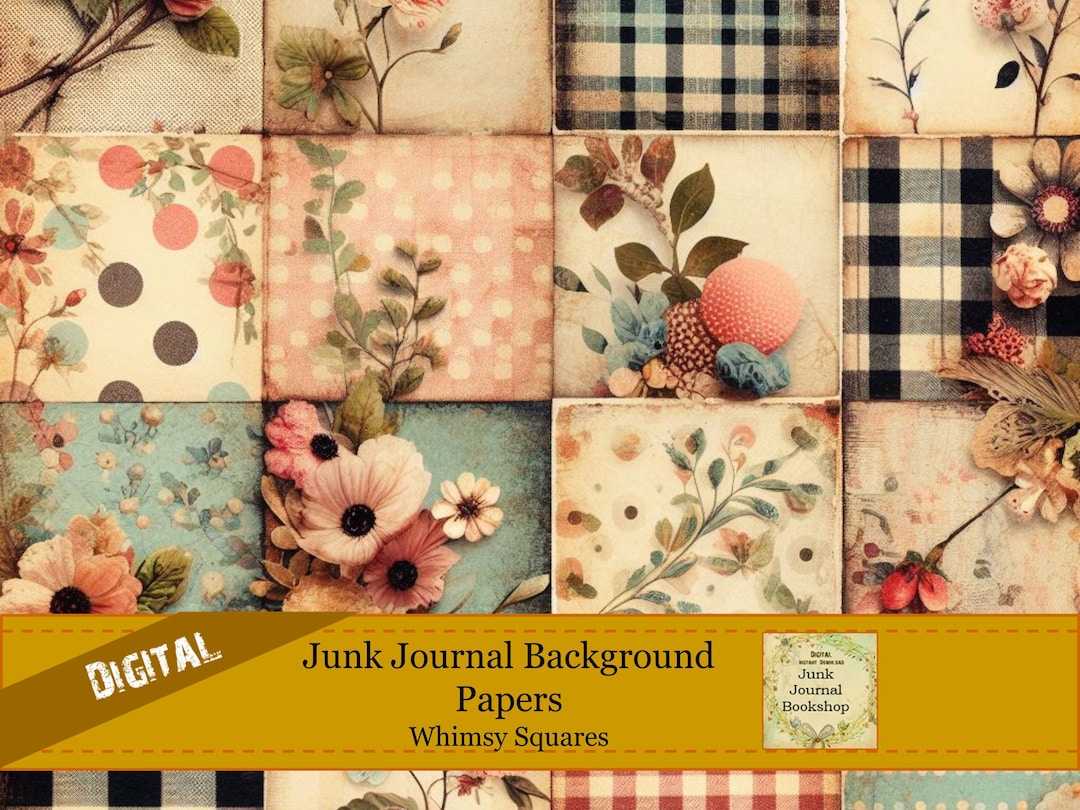 Digital Download of Whimsy Junk Journal Collage of Blocks of Mixed ...