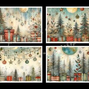 Digital Background Prints for Junk Journal Christmas Pages. Digital ...