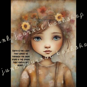 Digital Whimsy Art. Whimsy Girl Prints, "humble and Kind". Junk Journal ...