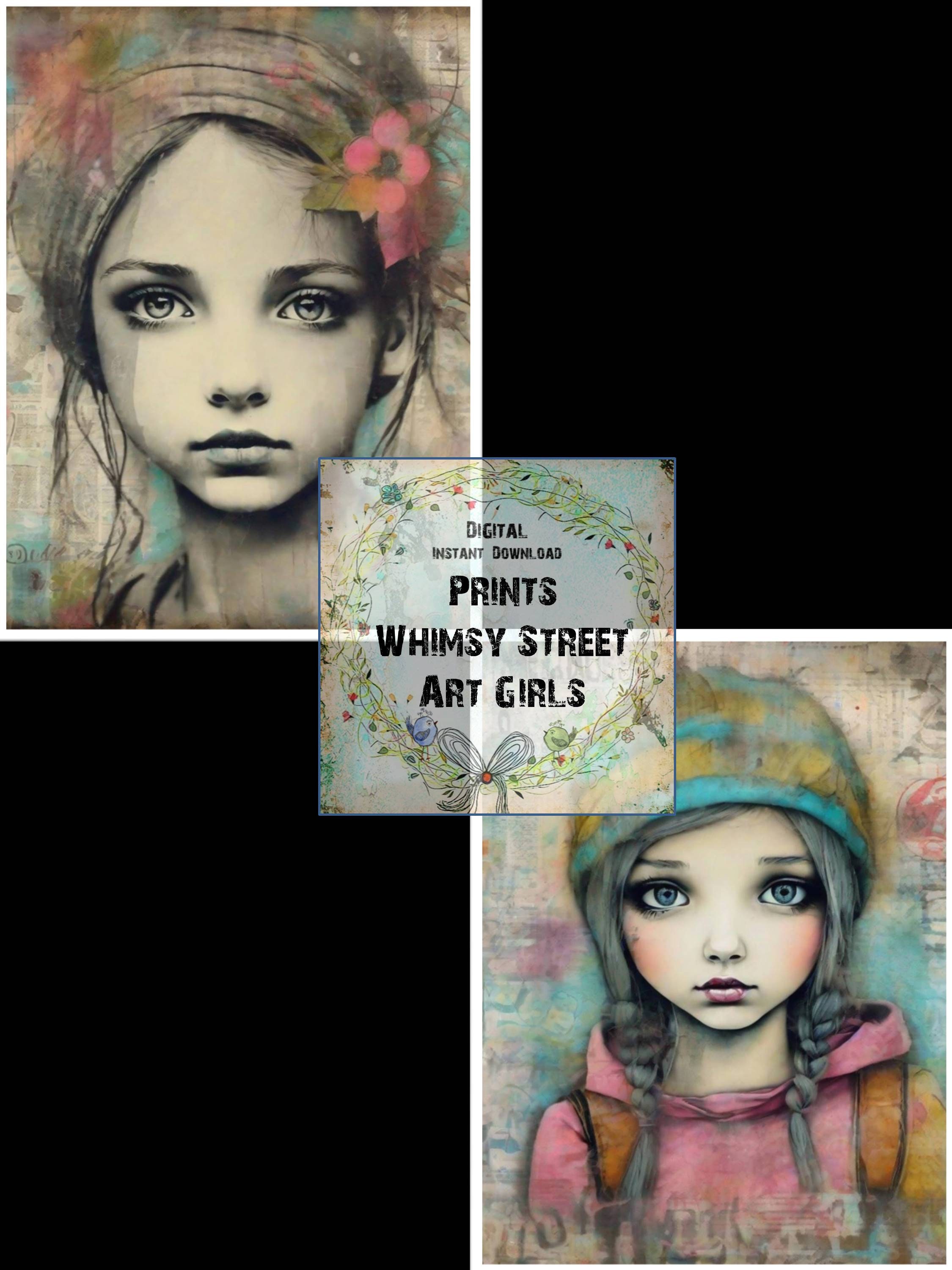 Whimsical Girl Art Prints: Street Style, Set of 9 (digital Download) - Etsy