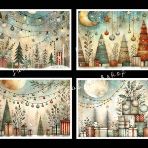Digital Background Prints for Junk Journal Christmas Pages. Digital ...
