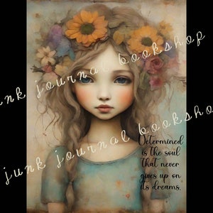 Digital Whimsy Art. Whimsy Girl Prints, "humble and Kind". Junk Journal ...