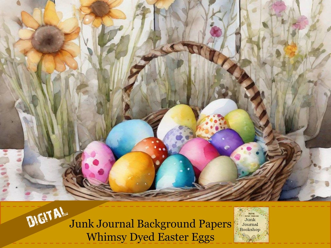 Easter Egg Junk Journal Paper: Whimsical Dyed Prints (digital Download ...