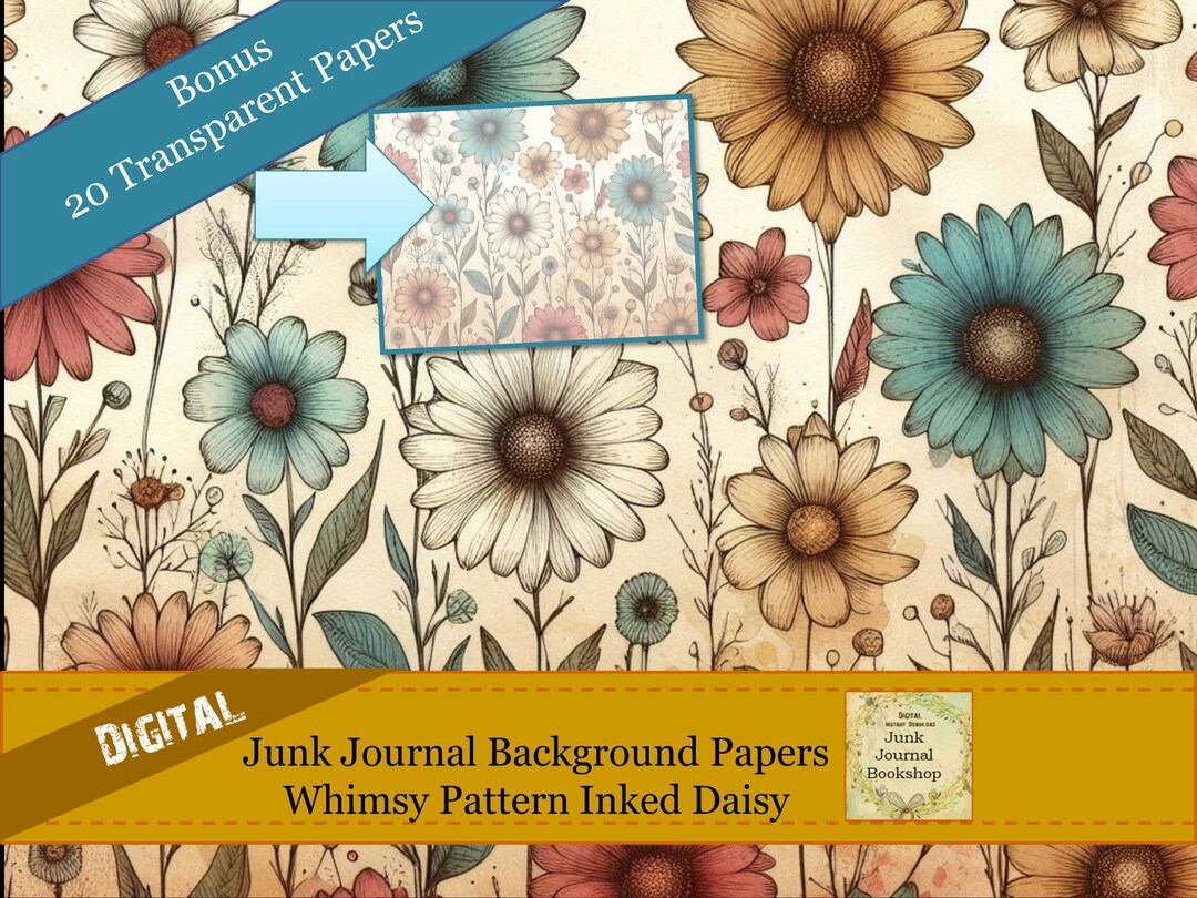 Digital Junk Journal Background Papers. Pattern Background Papers for ...