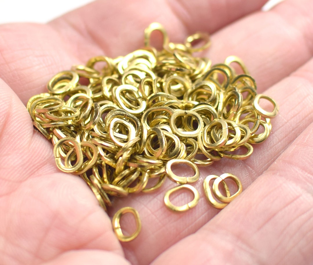4,5 X 6 Mm , Raw Brass Oval Jump Ring Charms - Etsy