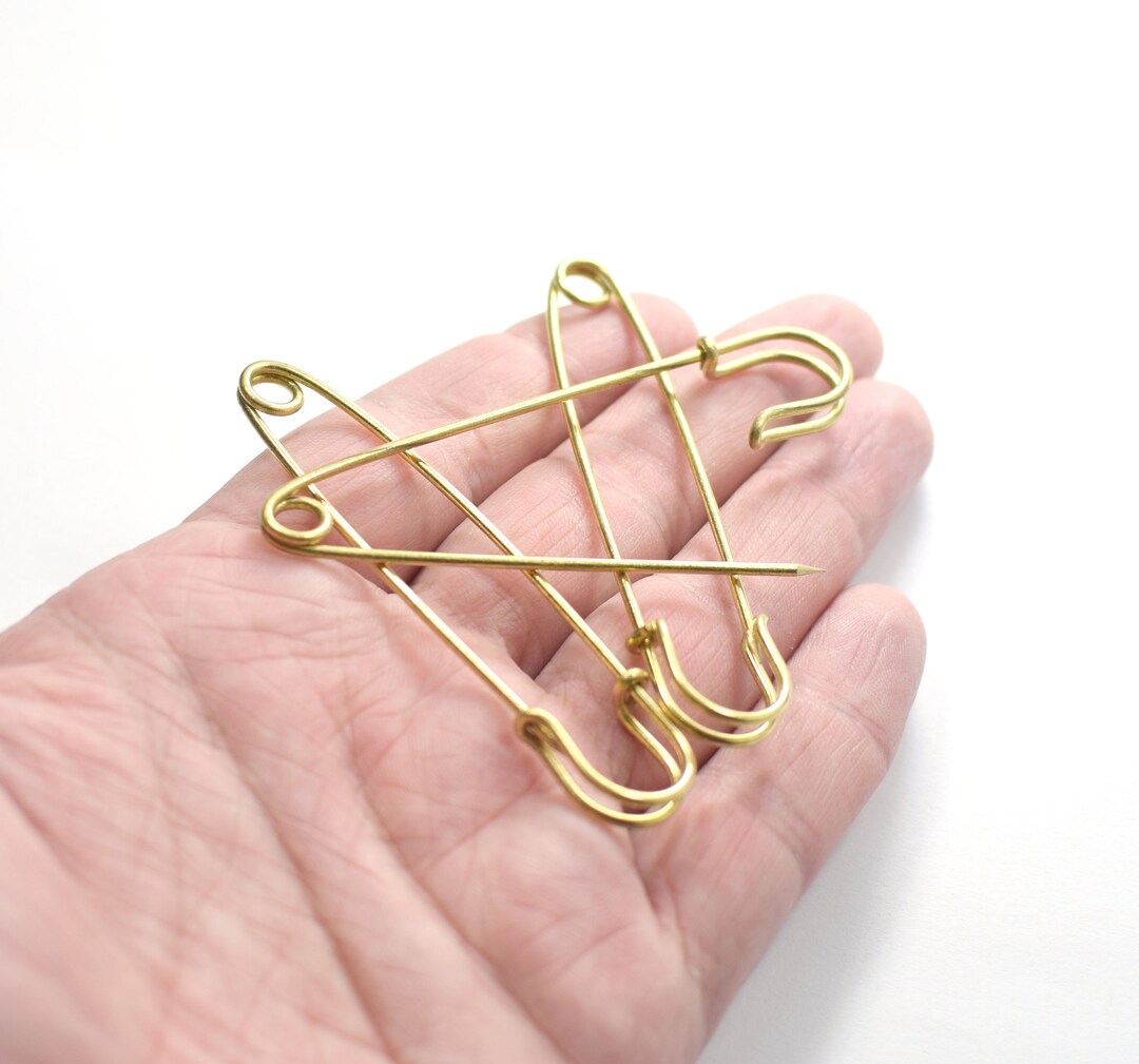 15 X 75 Mm , Raw Brass Safety Pin Connector - Wire Thickness 1 M - Etsy