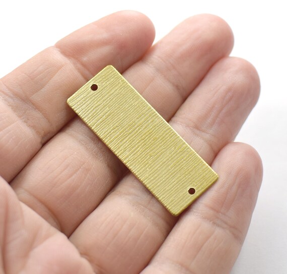 Raw Brass 2 Hole Rectangle Blanks Findings 0.8 x 8 x 15 mm Craft ...