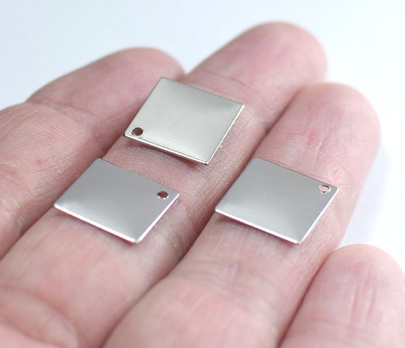 0.5 x 13 x 13 mm Silver Tone Square Shape Charms 1 Hole | Etsy