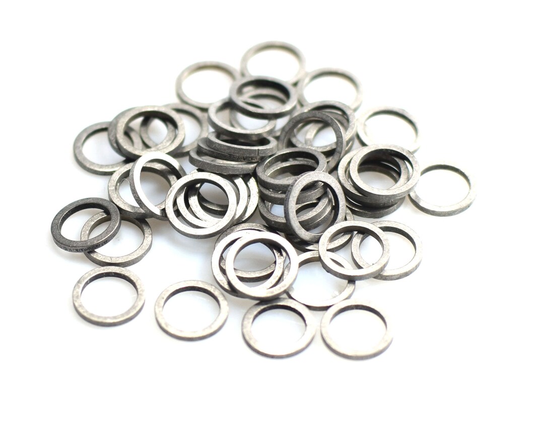 Antique Silver Round Ring Charms - Round Circle - 1 X 8 Mm - Charms ...