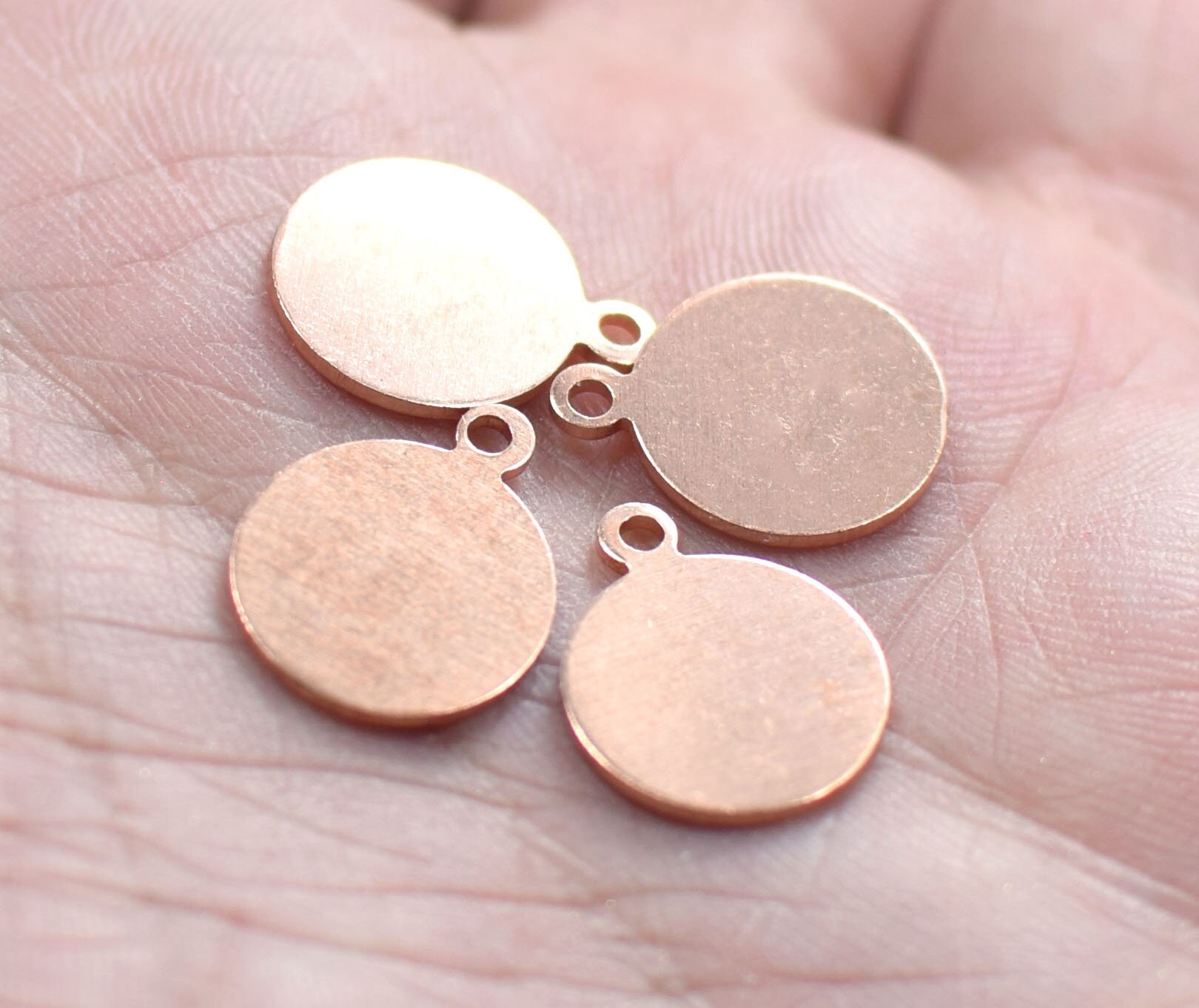 0.8 x 12 x 15 mm Raw Copper Round Coin Findings 1 Hole | Etsy