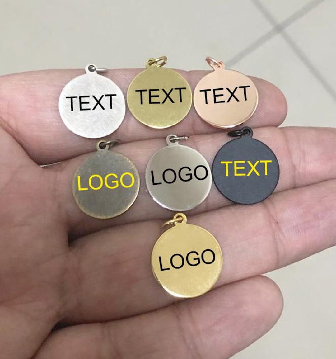 Custom Jewelry Logo Charms -5 Pieces -personalized Logo Charms -jewelry ...