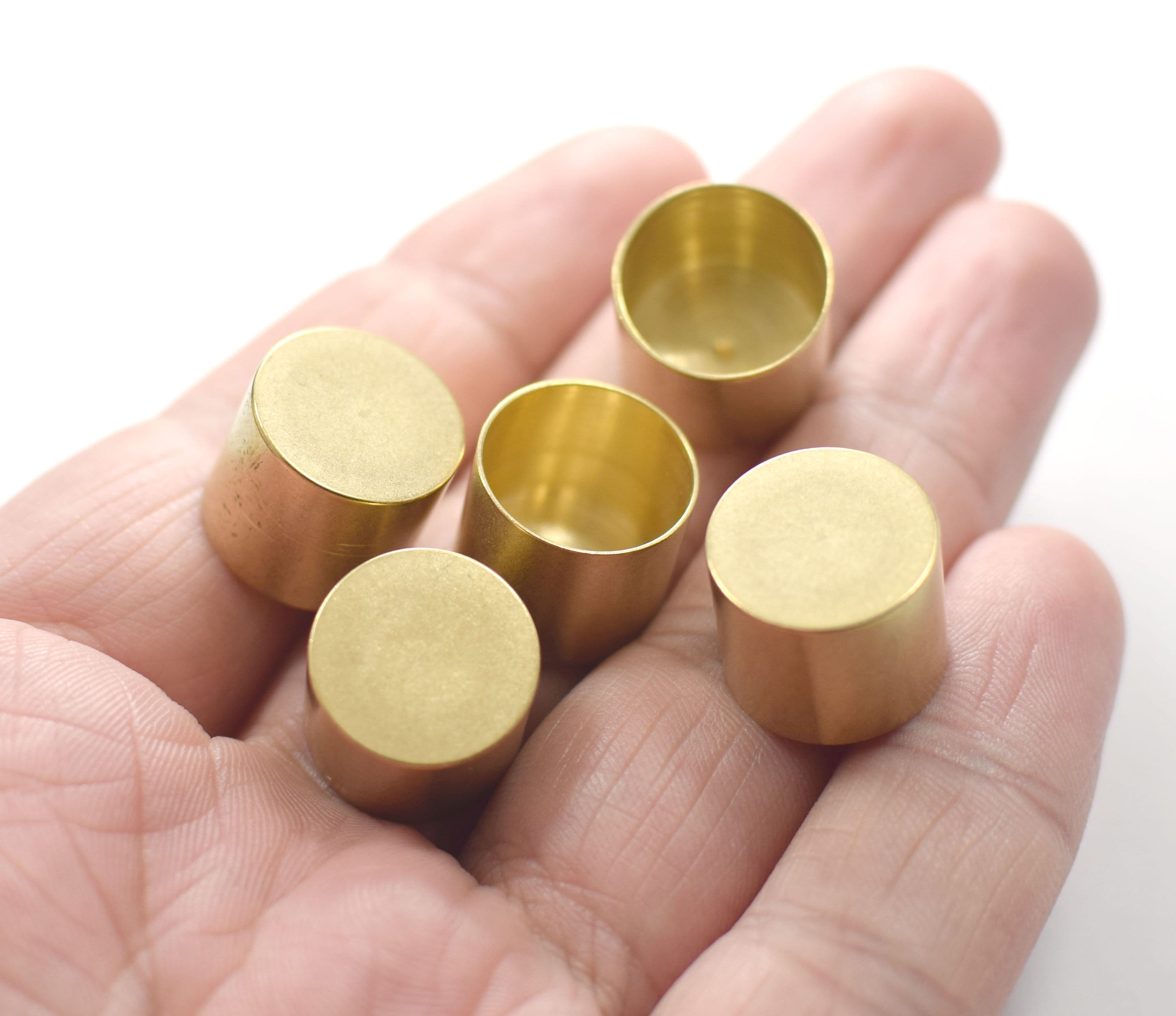 12 X 15 Mm , Raw Brass Round Cord End Caps - Hole 14 Mm - Etsy