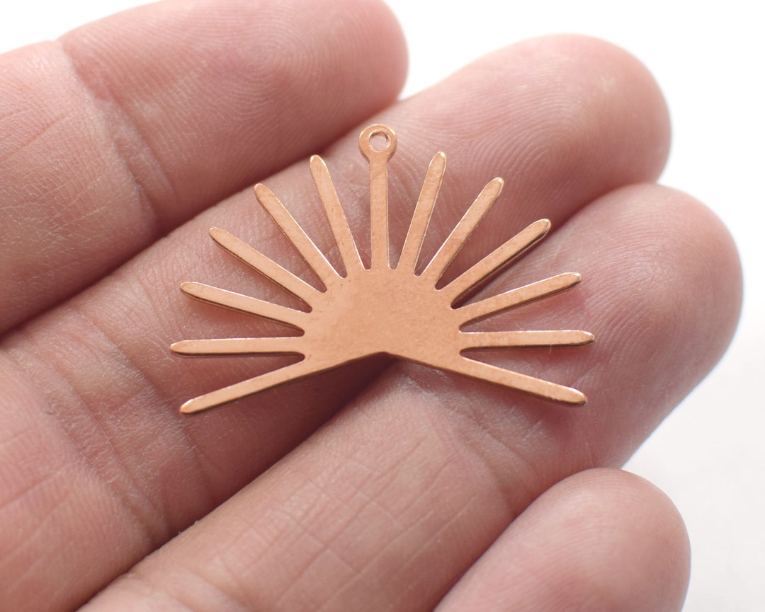 0.8 X 21 X 30 Mm , Half Sun Shape Raw Copper Charms - 1 Hole - Etsy UK