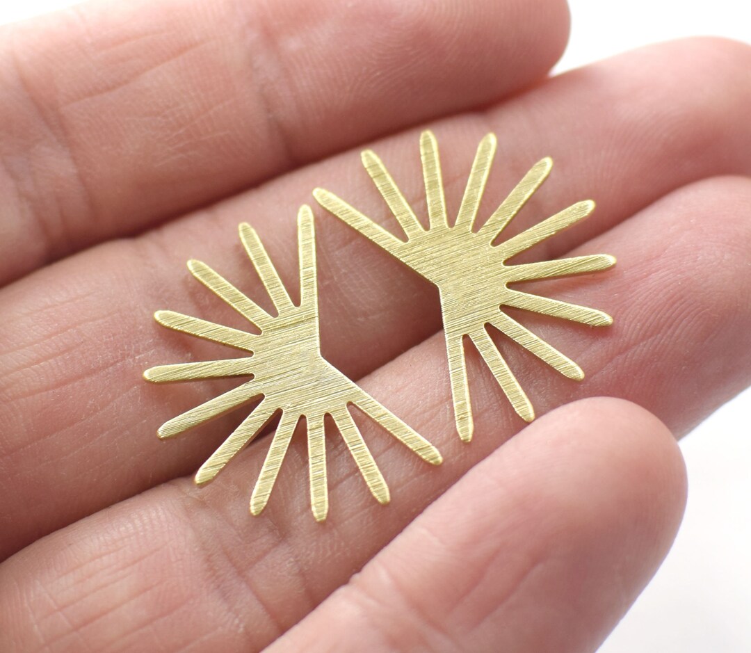 0.8 X 17 X 25 Mm , Textured Half Sun Shape Raw Brass Charms - No Hole ...