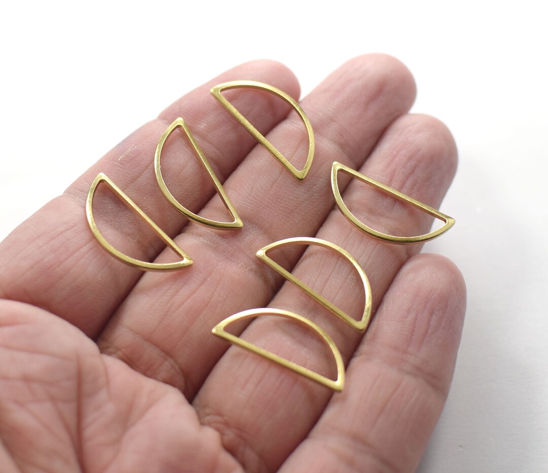 1 X 10 X 23 Mm , Raw Brass Semi Circle Ring Findings - Etsy