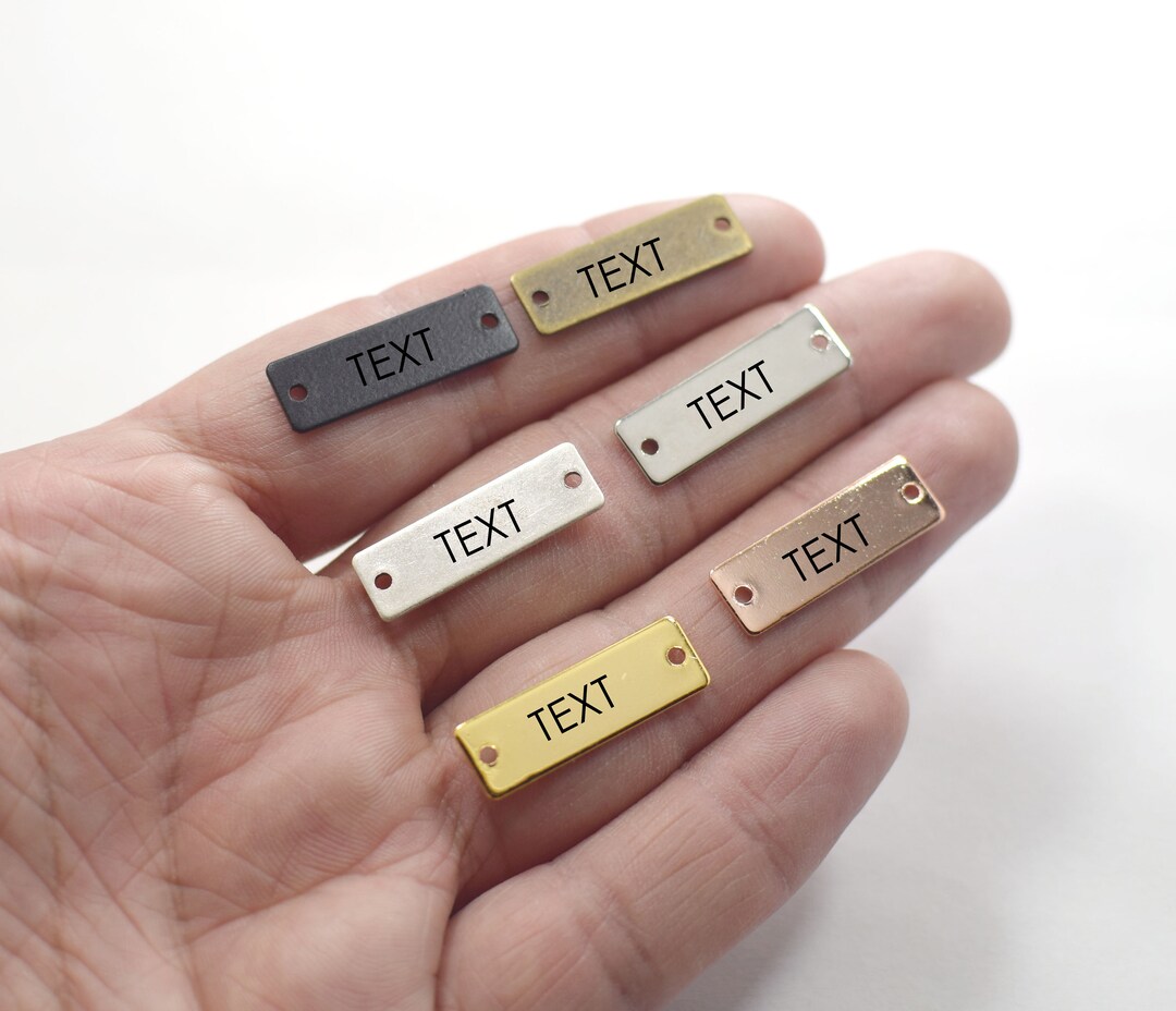 Custom Logo Rectangle Label Tag - Personalized Logo Charms -jewelry Tag ...
