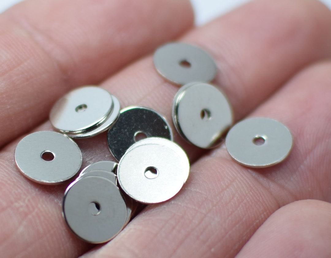 Silver Tone Round Middle Hole Disc - Round Disc - 0.5 X 9 Mm - Etsy