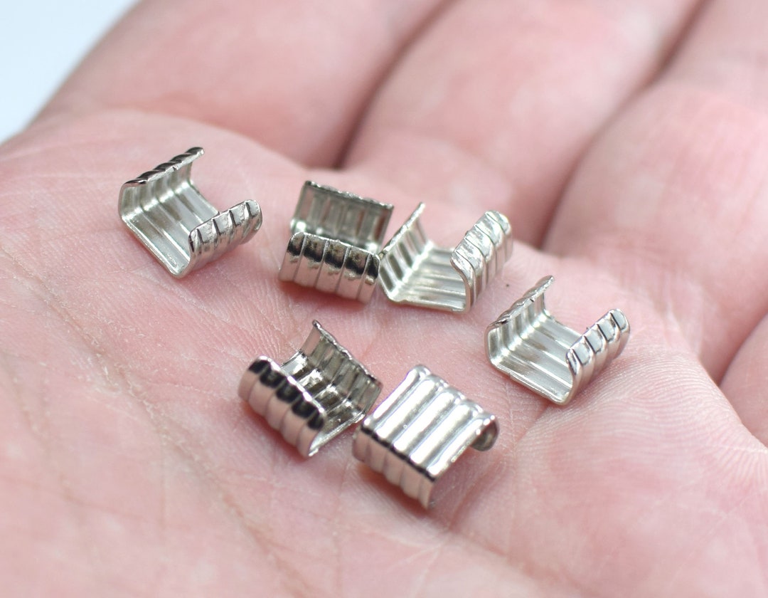 0.5 X 7 X 9 Mm , Silver Tone Cord - Leather Compression Findings ( 4mm ...