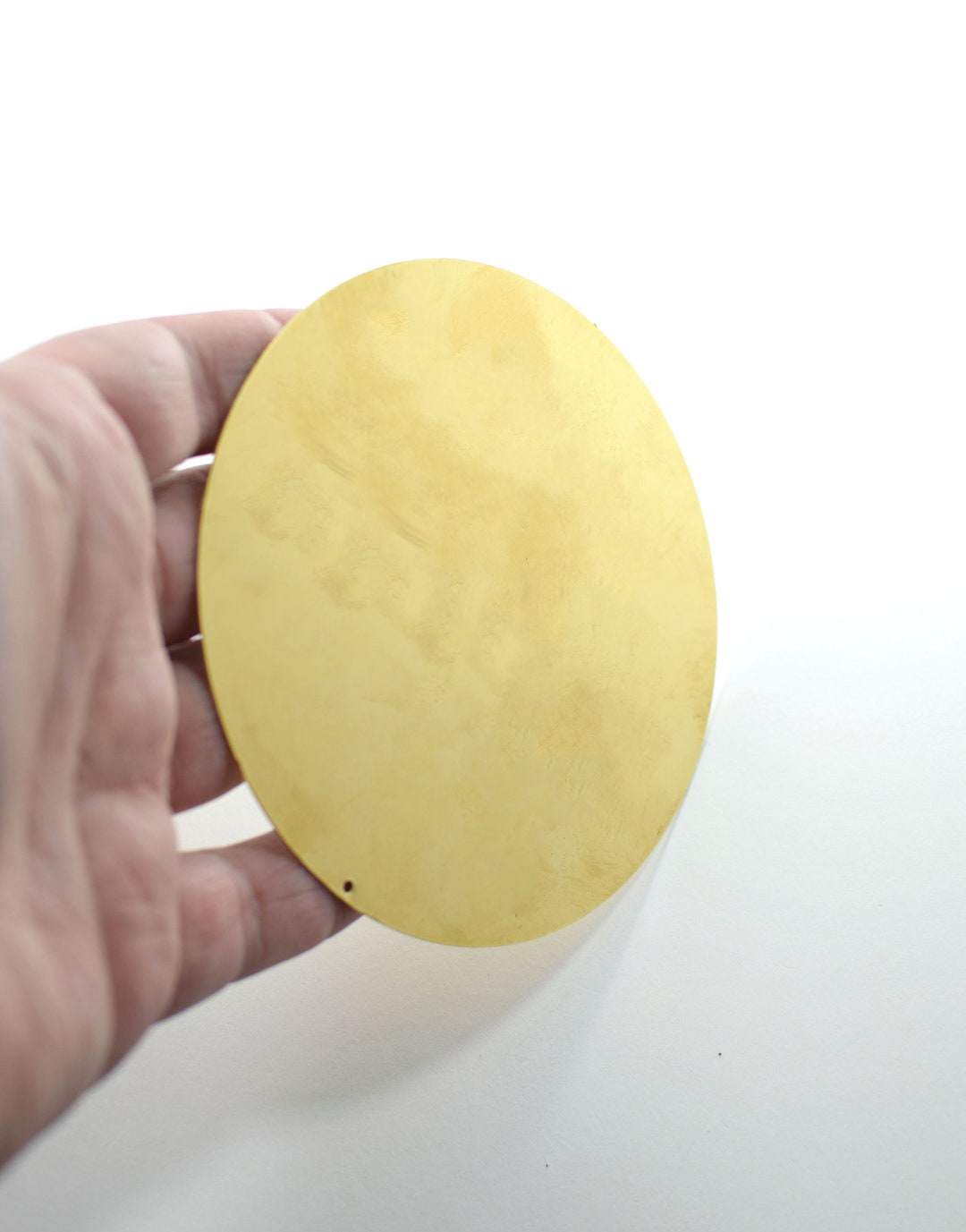 100 Mm Raw Brass Big Round Disc Findings - 1 Hole - 0.5 X 100 Mm - Etsy